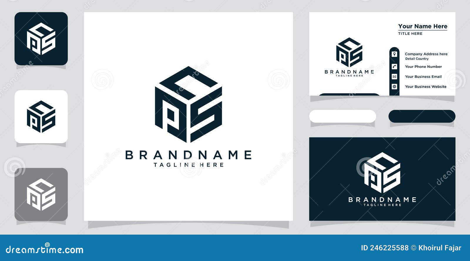 Logo Initial Three Letters Template, Modern Style, Hexagon Shape ...