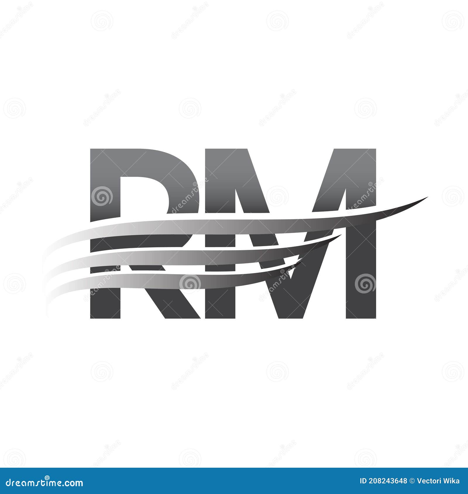 Vector RM Initials and Wing Symbol Stock Illustration - Illustration of ...
