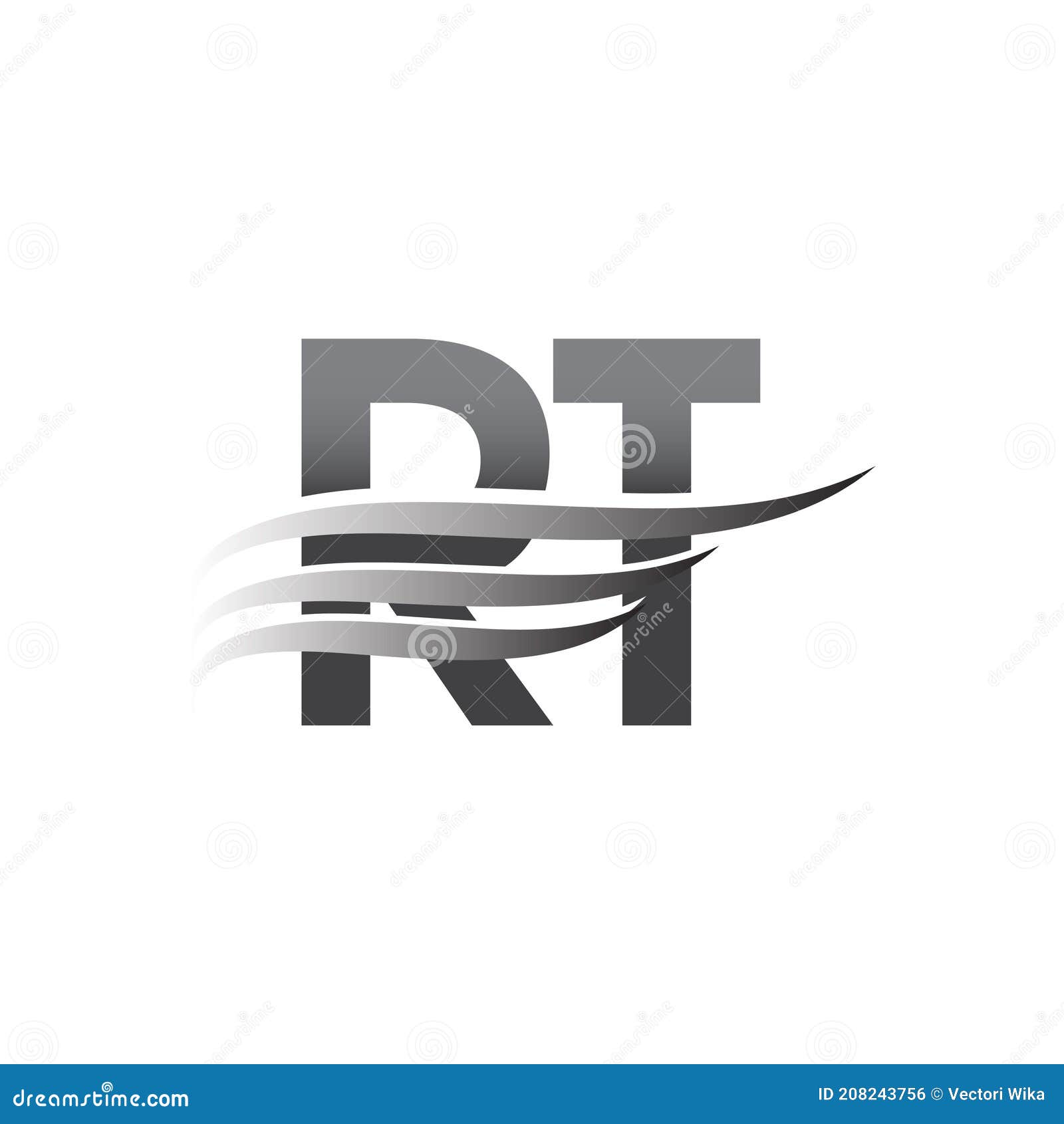 Logo Design with Letters RT Stock Illustration - Illustration of ...