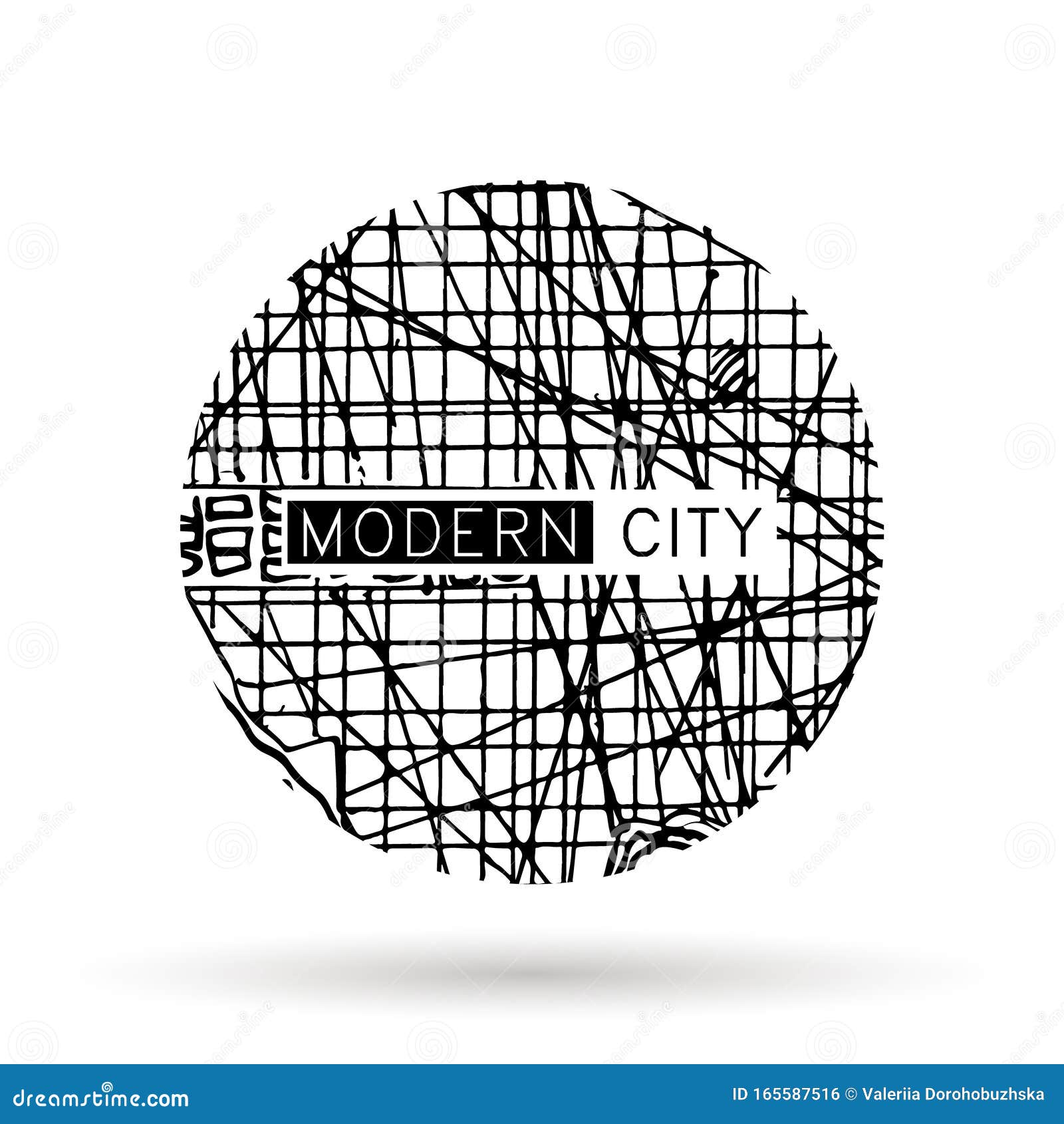 Logo with Ink Doodle Maps, Architecture Drawing Stock Vector ...