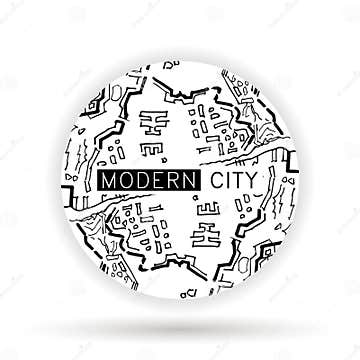 Logo with Ink Doodle Maps, Architecture Drawing Stock Vector ...