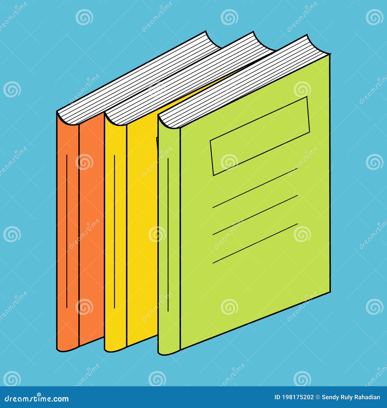Rows of Books Vector Ilustration Stock Vector - Illustration of ...