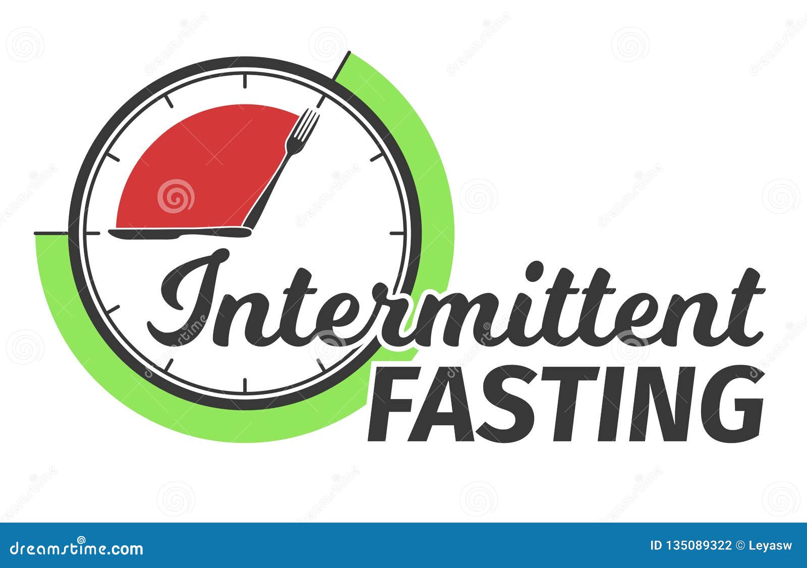 Logo Of Intermittent Fasting. Clock Face Symbolizing The Principle Of ...