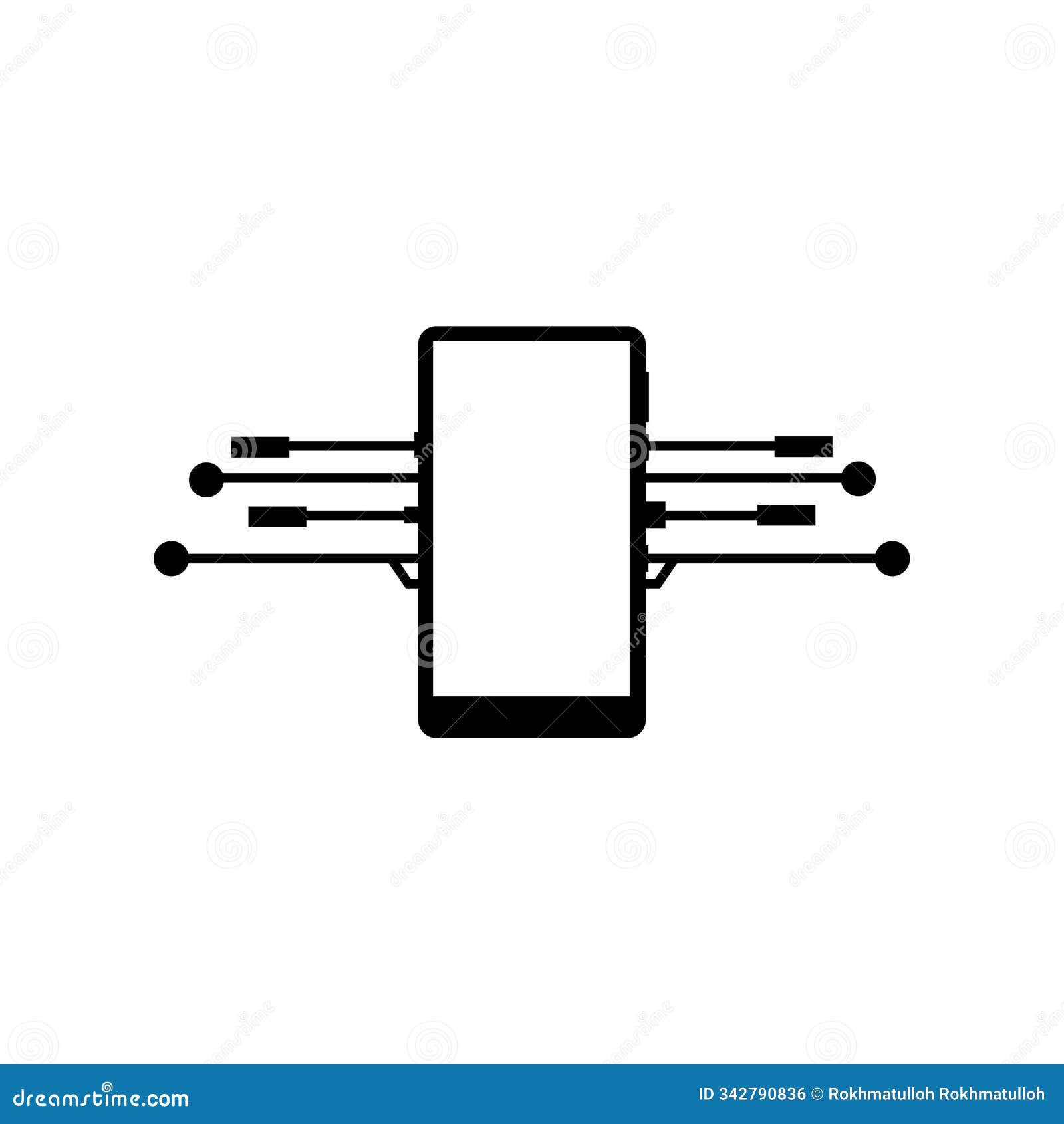 Logo Internet Connection Icon Handphone Design Illustration Abstract ...