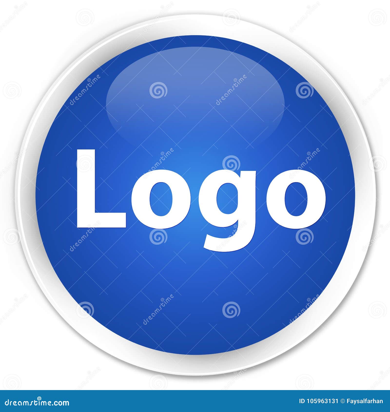 Logo Premium Blue Round Button Stock Illustration - Illustration of ...