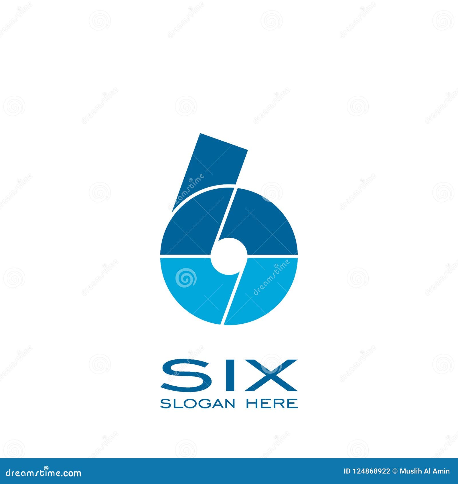 Six Logo Design, Number 6 Logo Vector. Stock Vector - Illustration of ...
