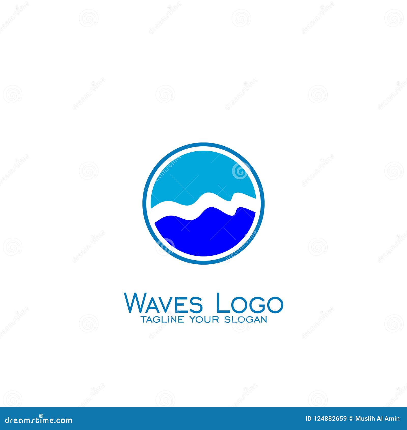 Wave Logo, Circle Concept Template. Vector Icons. Stock Vector ...