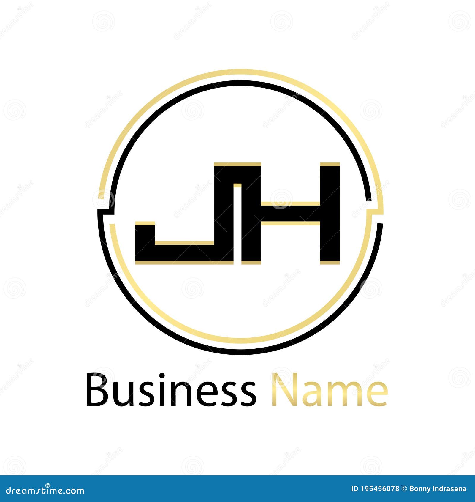 Logo JH Business Letter Logo Design with Simple Style Stock Vector ...