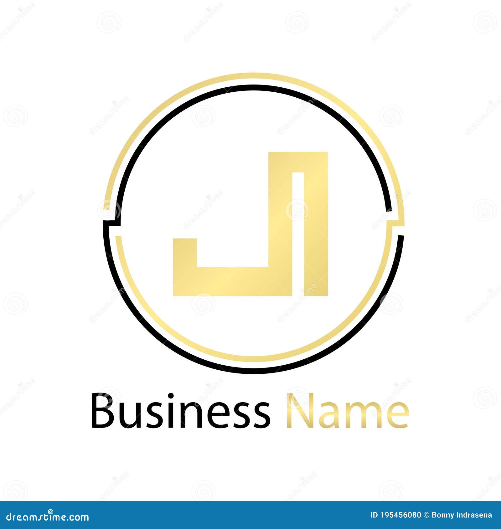 Logo JI Business Letter Logo Design with Simple Style Stock Vector ...