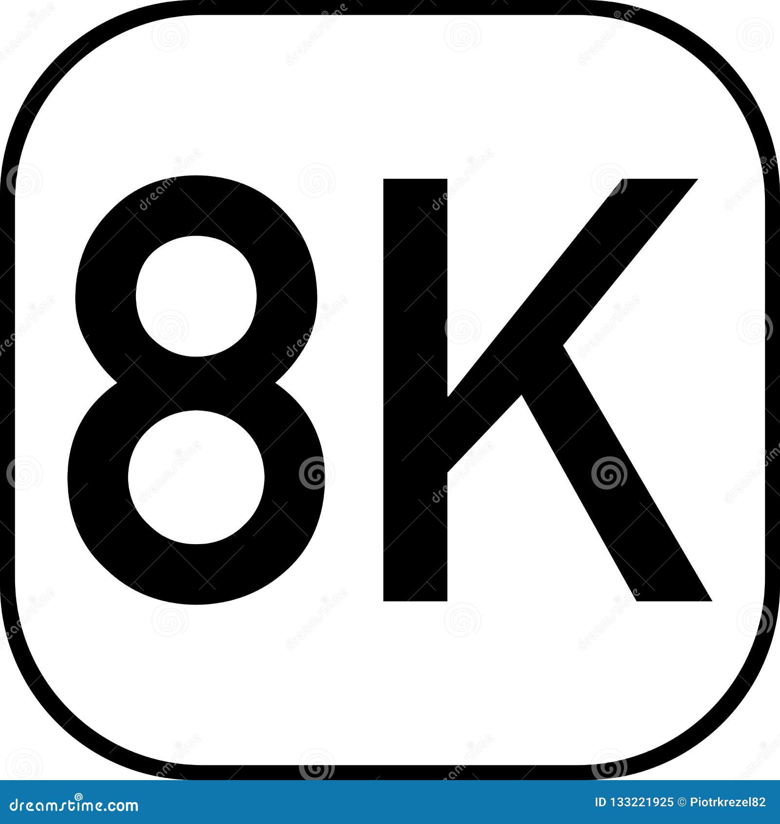 Logo of the 8K resolution stock vector. Illustration of printing ...