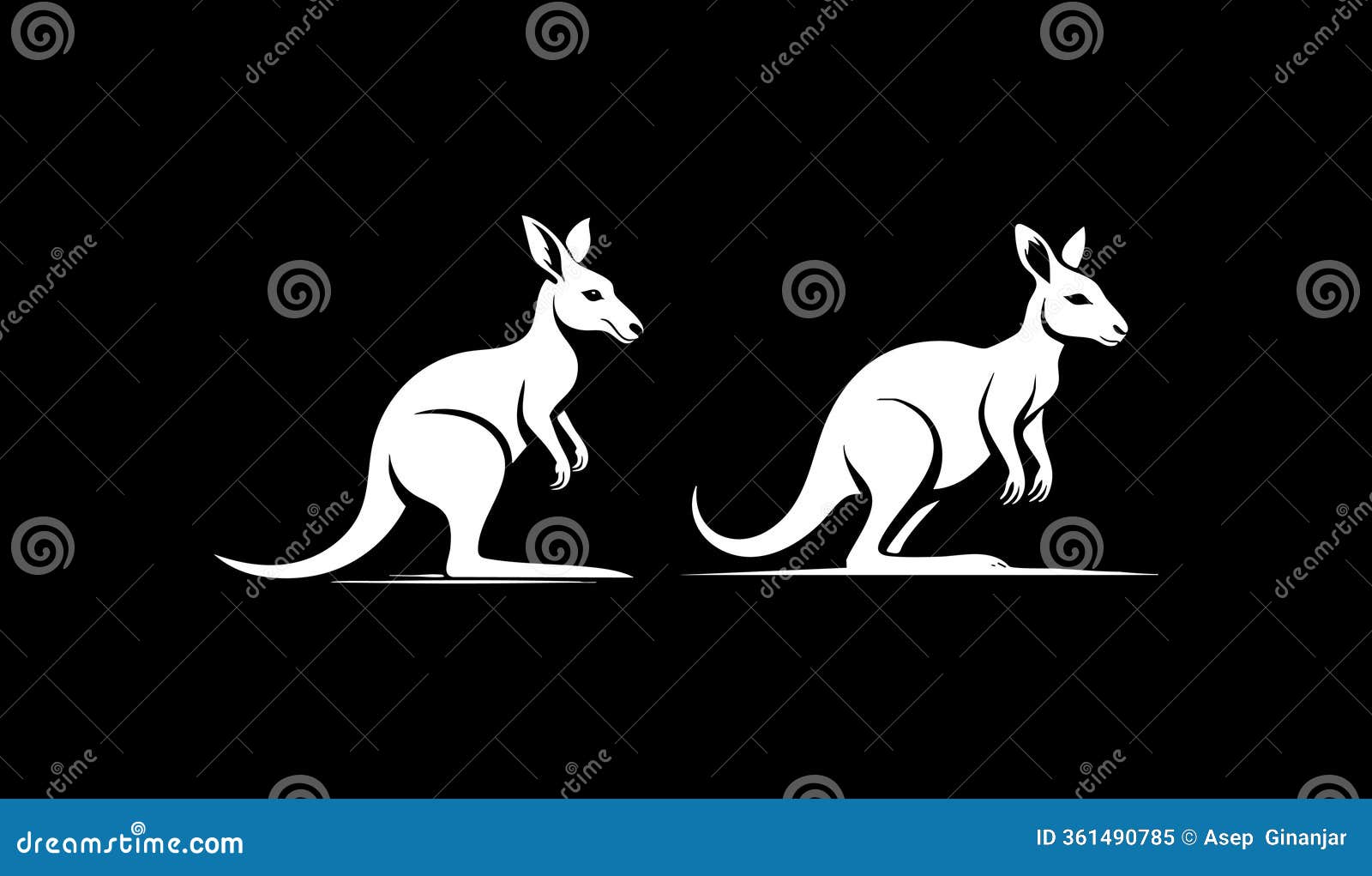 Kangaroo Black Silhouettes. Isolated Kangaroos Symbols, Australian Wild ...