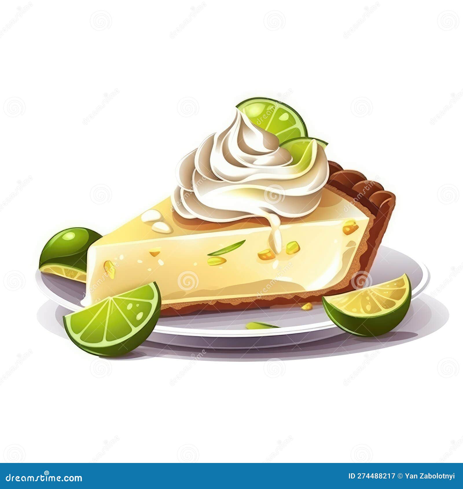 Logo Key Lime Pie on White Background. Generative AI Stock Illustration ...