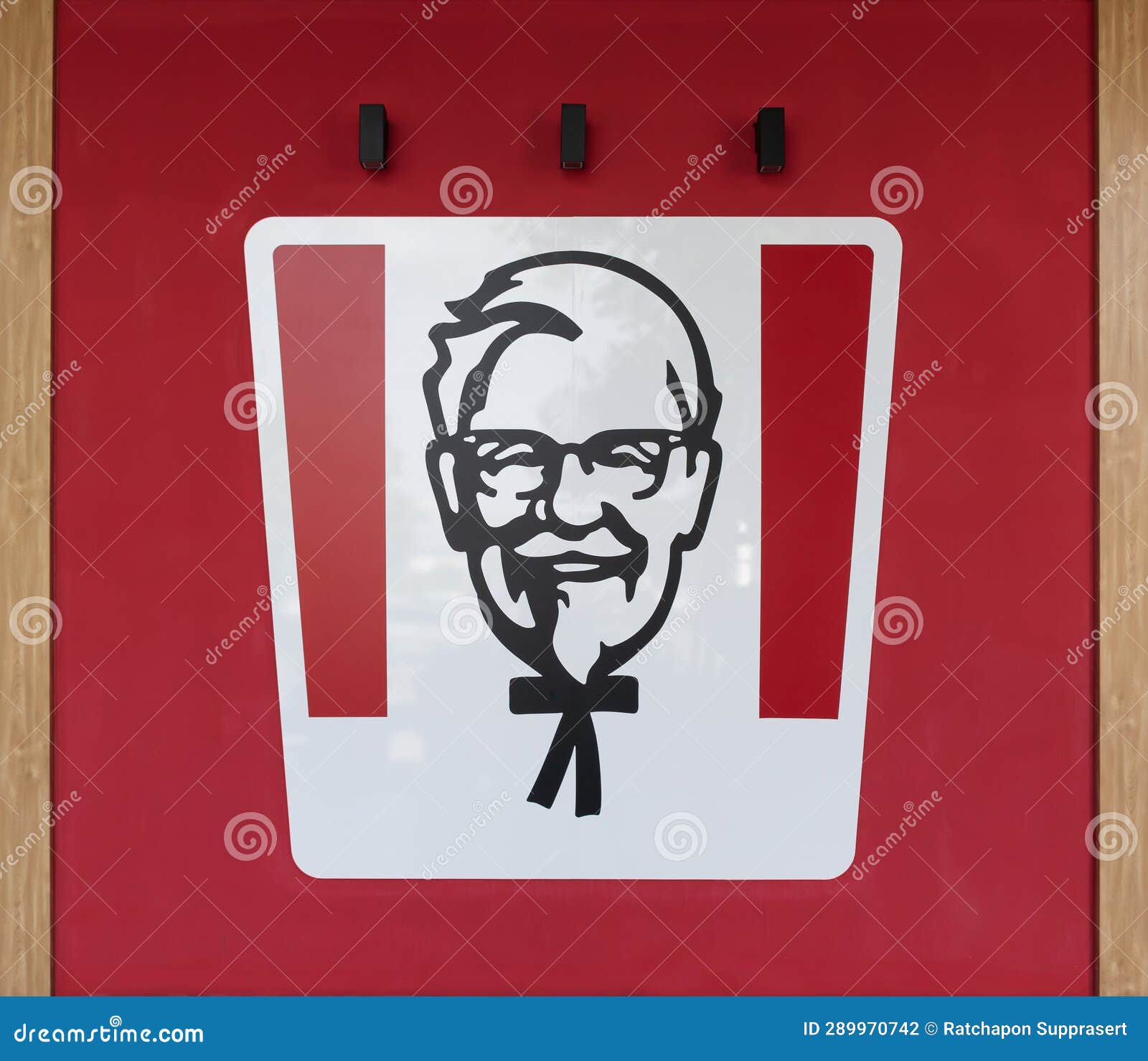 Logo KFC Brand on wall editorial photography. Image of banner - 289970742