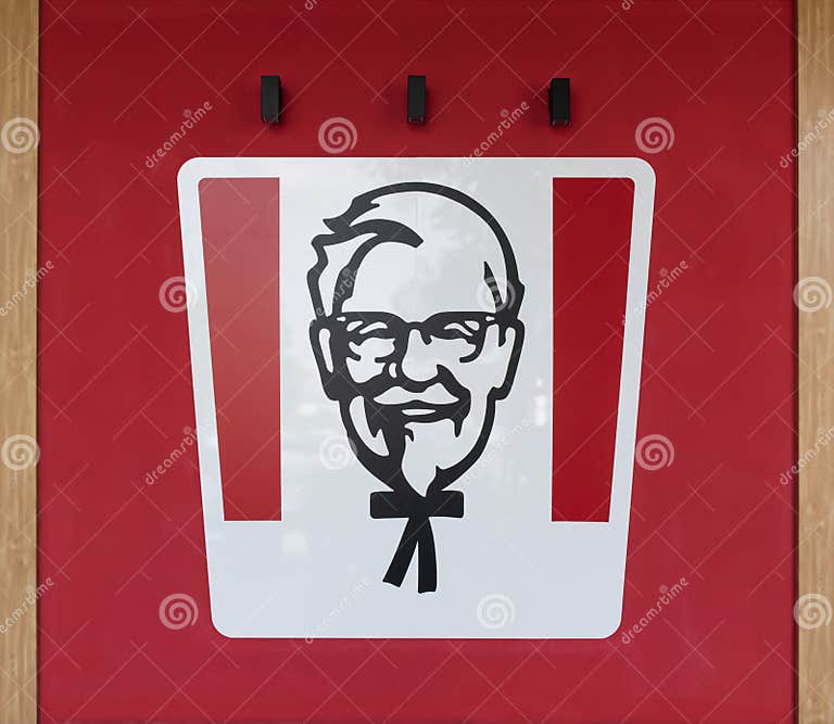 Logo KFC Brand on wall editorial photography. Image of banner - 289970742
