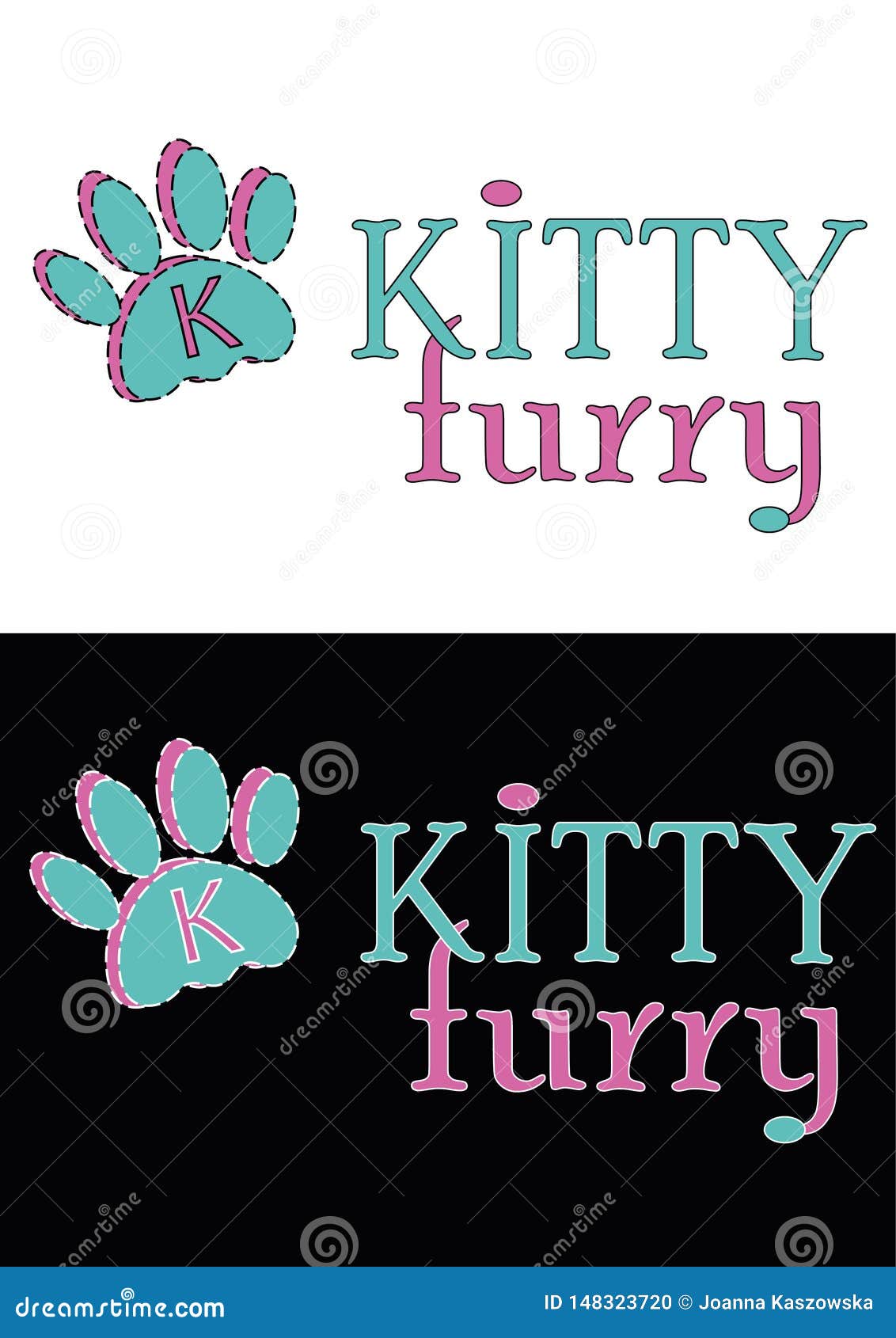 Logo Kitty, Furry, Cat Logo,paw, Cartoon Logo, Design Logo Stock ...