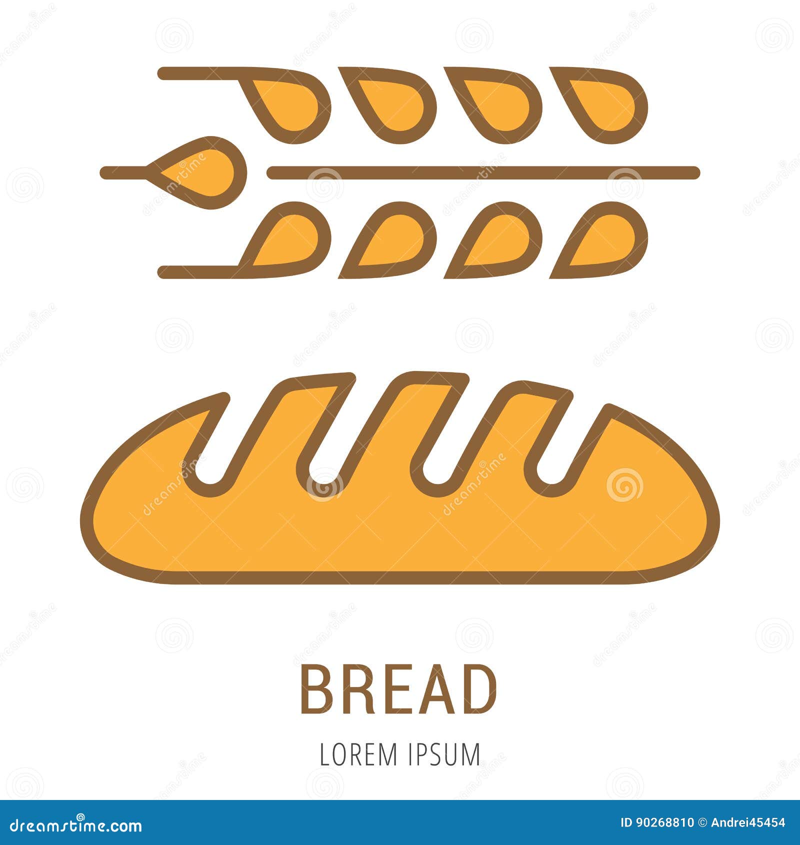 Vector Simple Logo Template Bread Stock Illustration - Illustration of ...