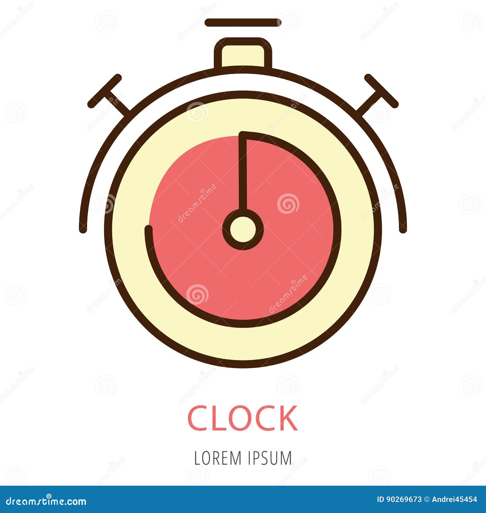 Vector Simple Logo Template Clock Stock Illustration - Illustration of ...