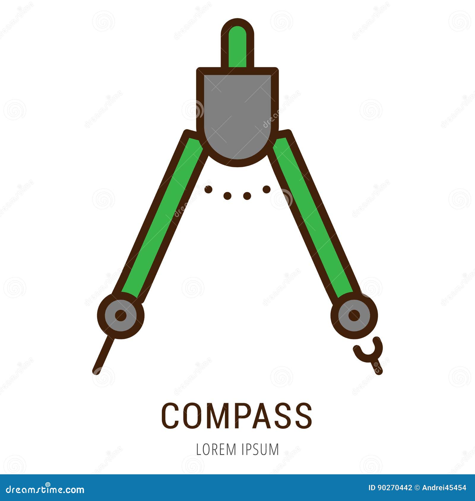 Vector Simple Logo Template Compass Stock Illustration - Illustration ...