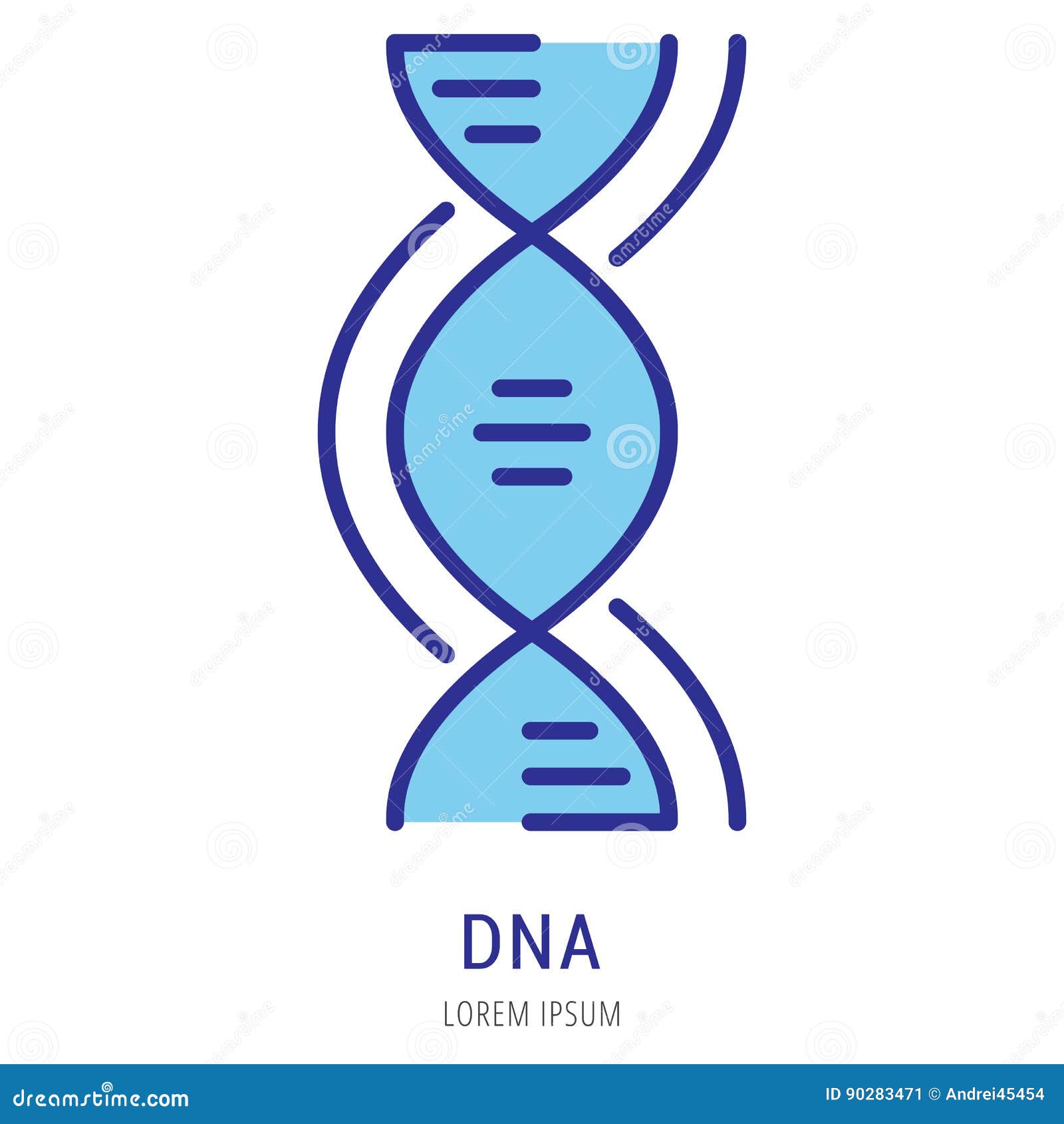 Vector Simple Logo Template DNA Stock Illustration - Illustration of ...