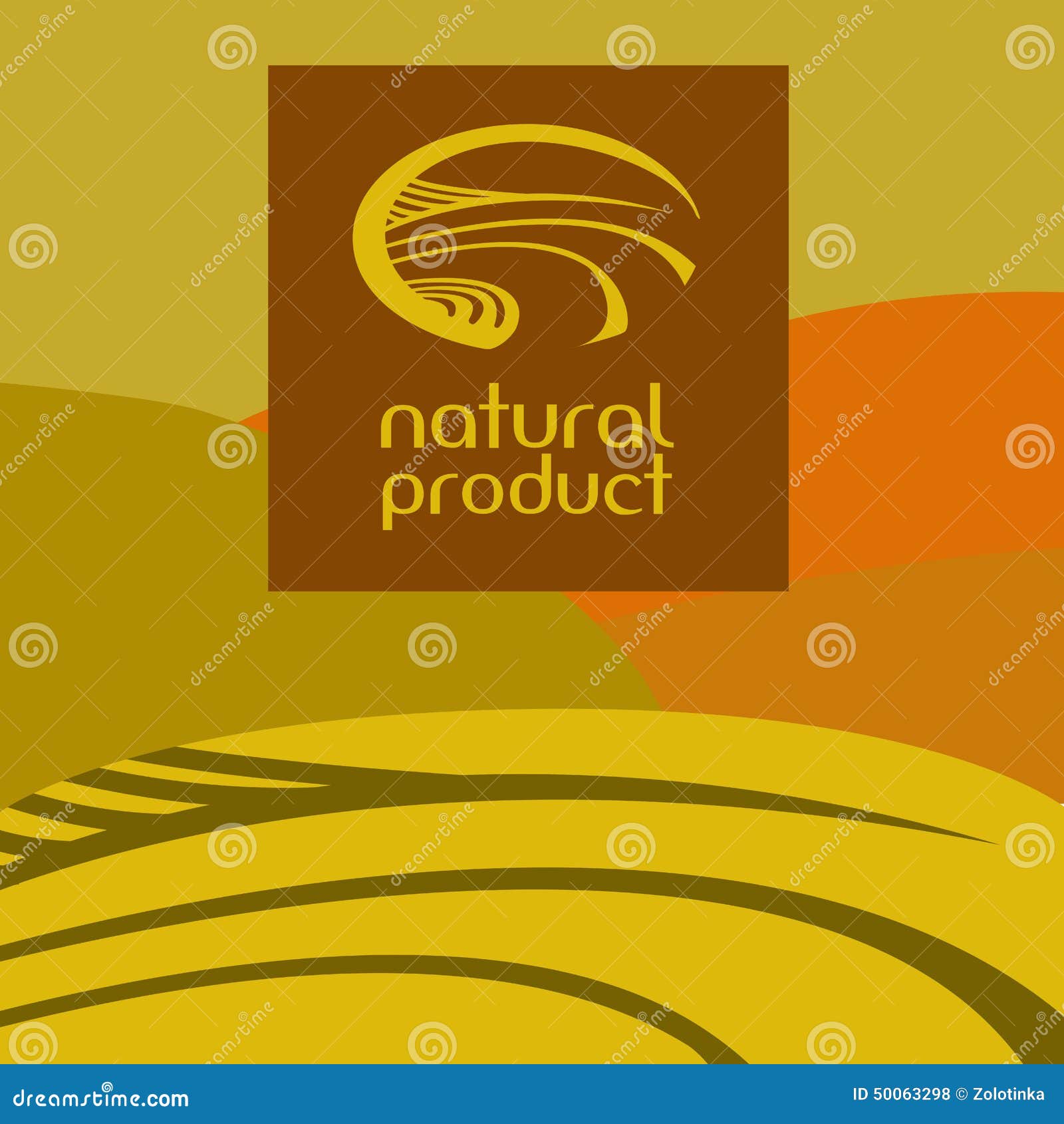 Logo, Label. Green Concept. Landscape with Meadows Stock Vector ...