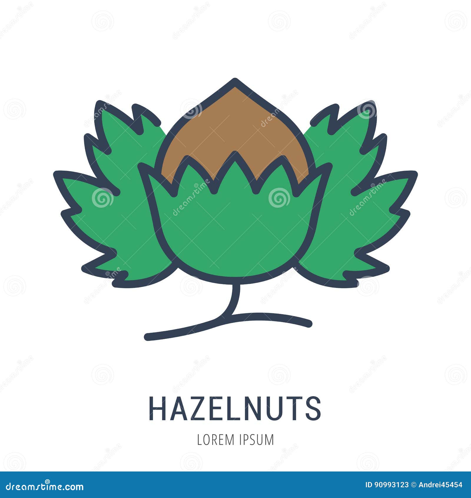 Vector Simple Logo Template Hazelnuts Stock Illustration - Illustration ...