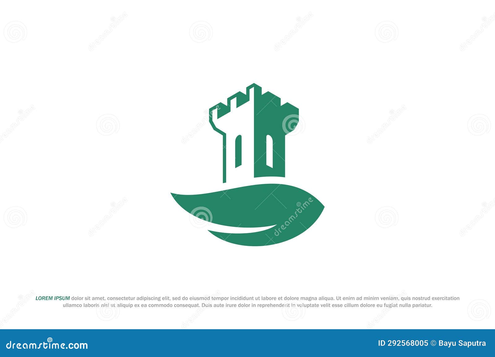 Logo Leaf Fort Nature Defense Stock Illustration - Illustration of ...