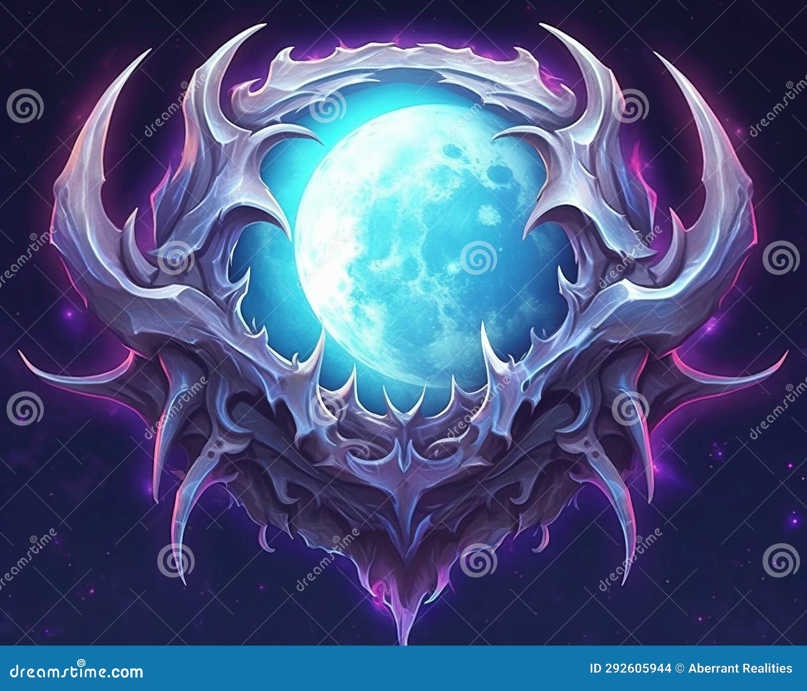 The Logo for League of Legends with the Moon in the Background Stock ...