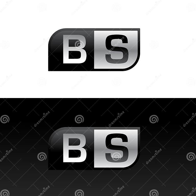 Logo Letter BS with Two Different Sides. Negative or Black and White ...