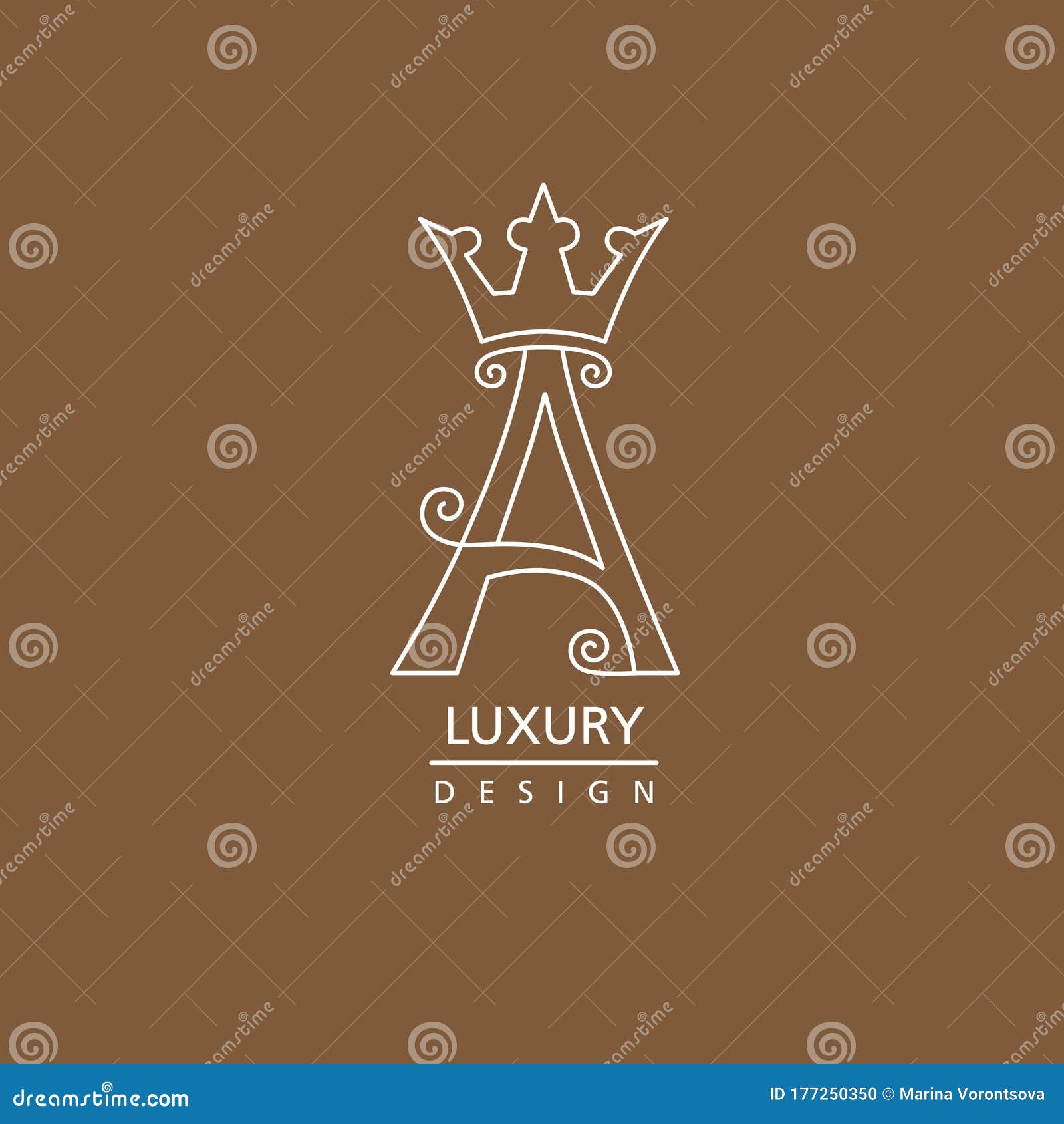 Monogram Letter a and Crown. Logo Stock Vector - Illustration of ...