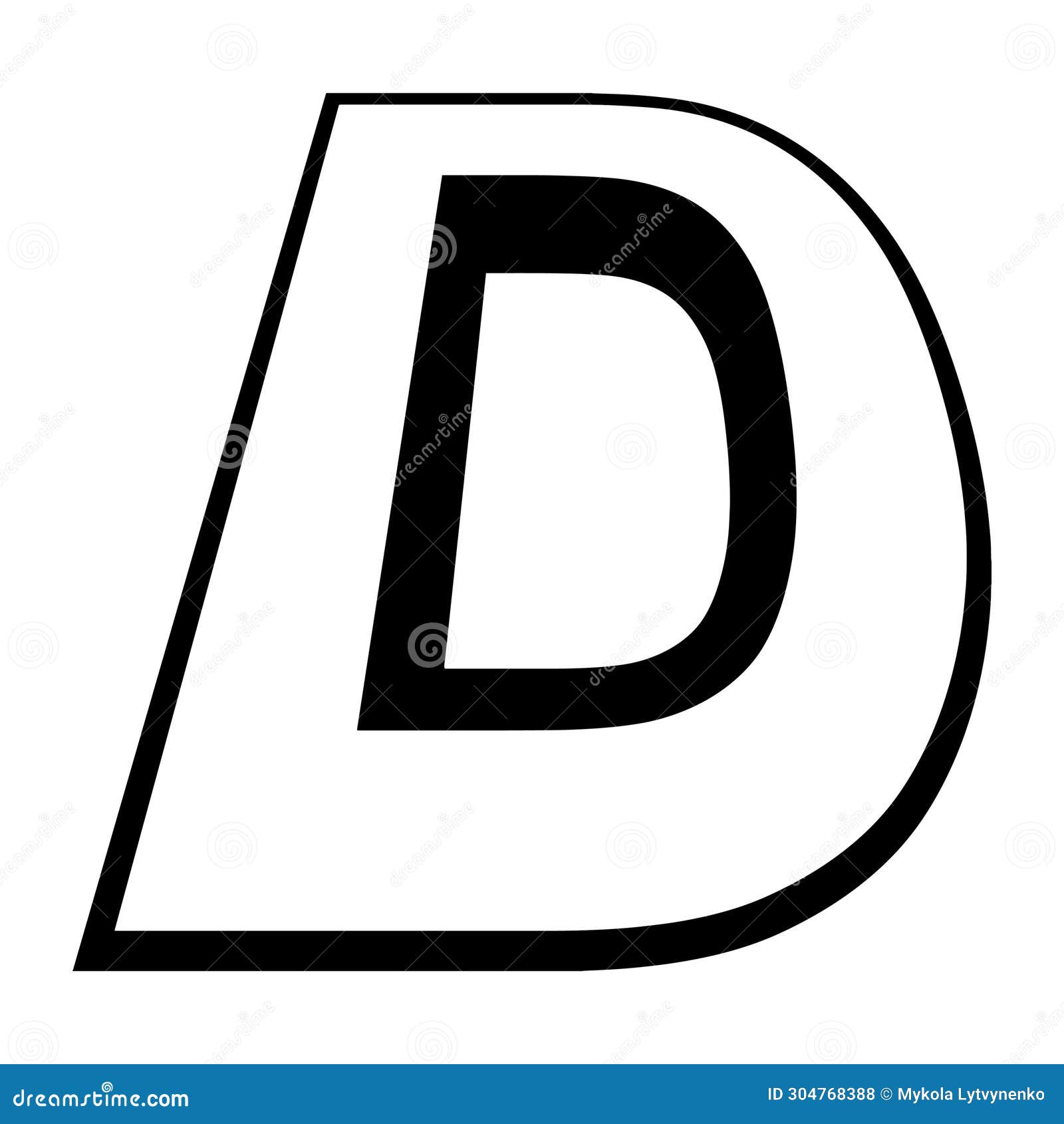 Logo Letter D Tall Slender Font Letter D Perspective Height Stock ...