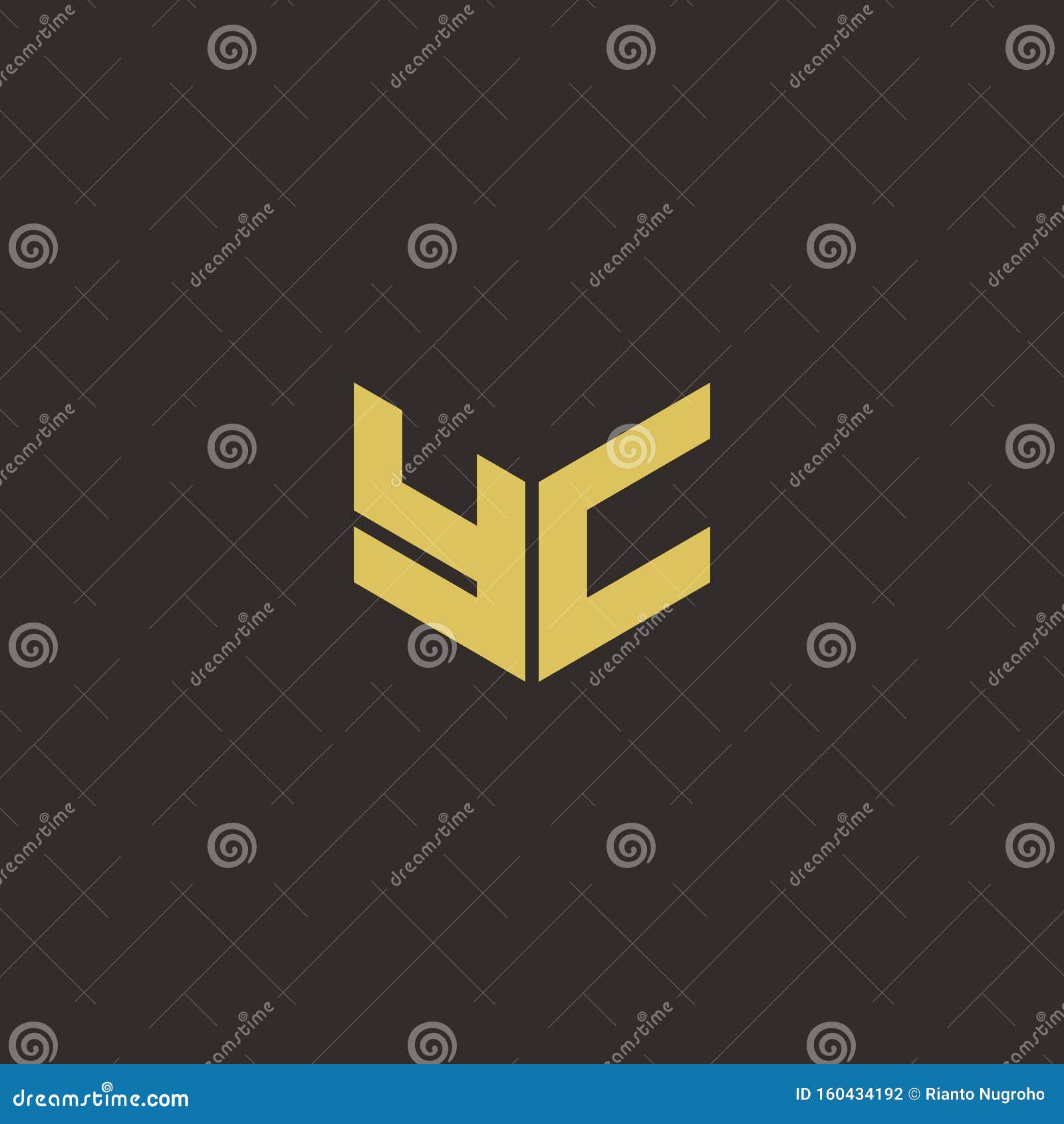 YC Logo Letter Initial Logo Designs Template with Gold and Black ...