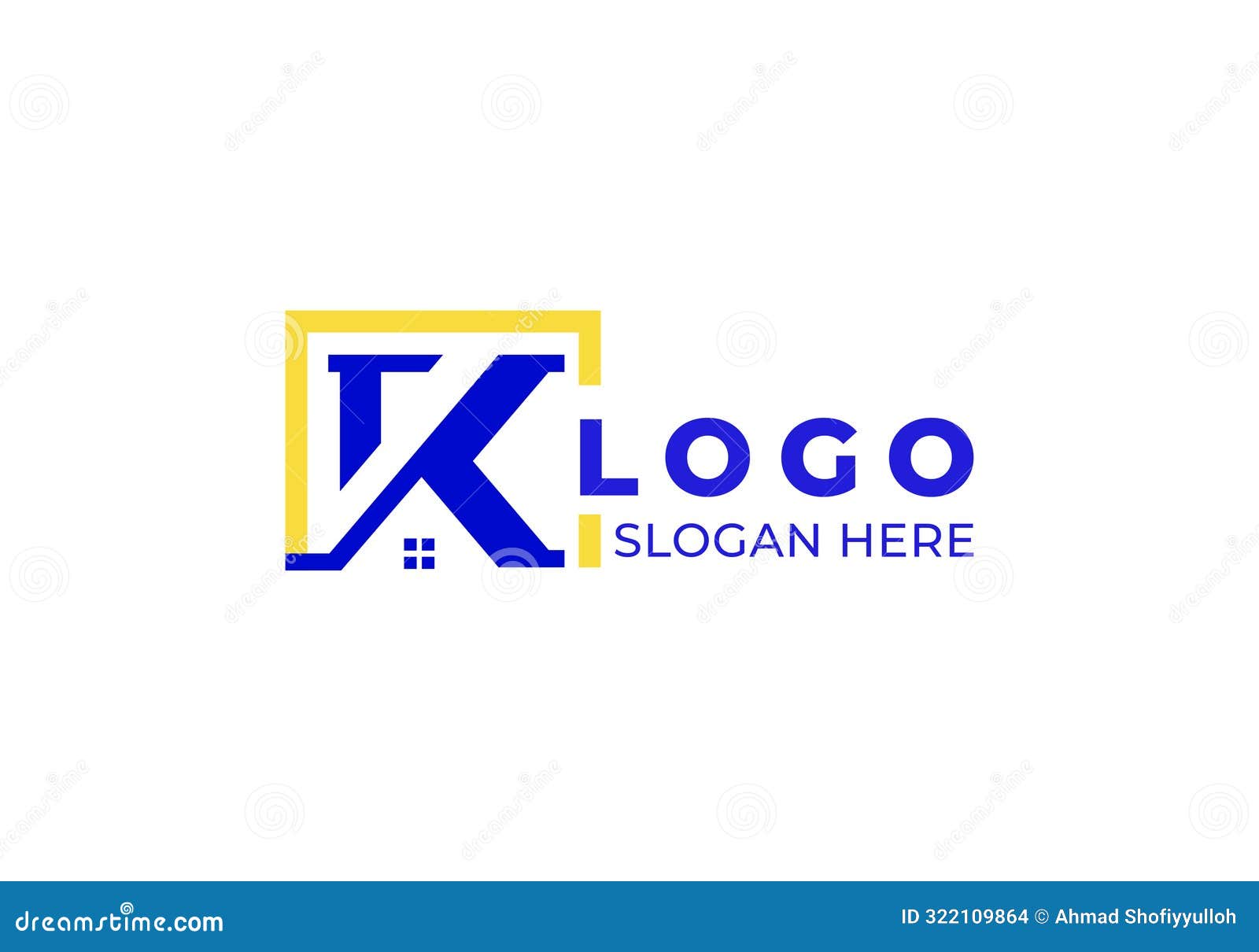 Logo Design Letter K Home with Rectangle Shape. Logo Design ...