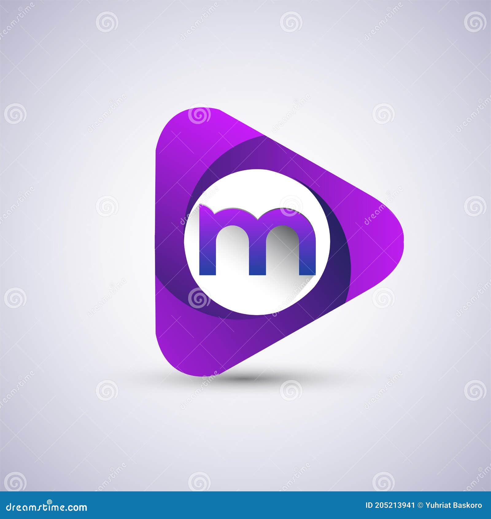 Logo Letter M Rounded in the Triangle Shape, Vector Design Template ...