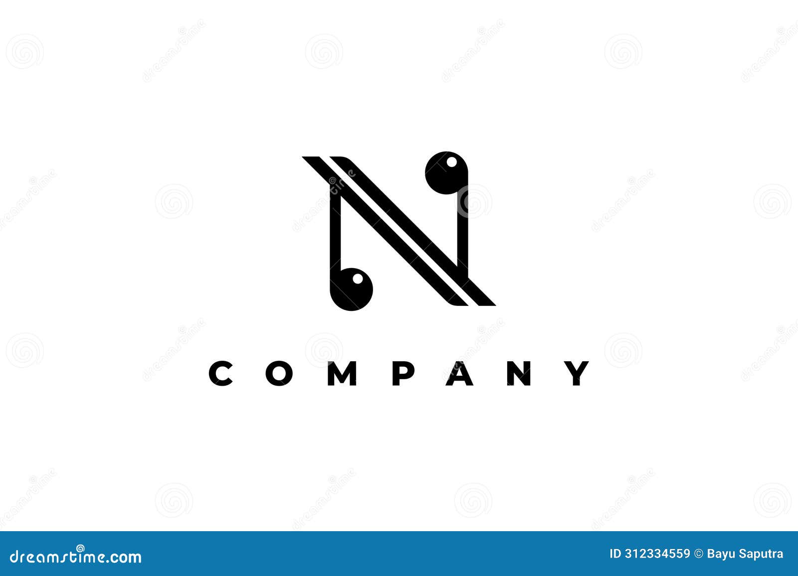 Logo Letter N Note Song Melody Stock Illustration - Illustration of ...