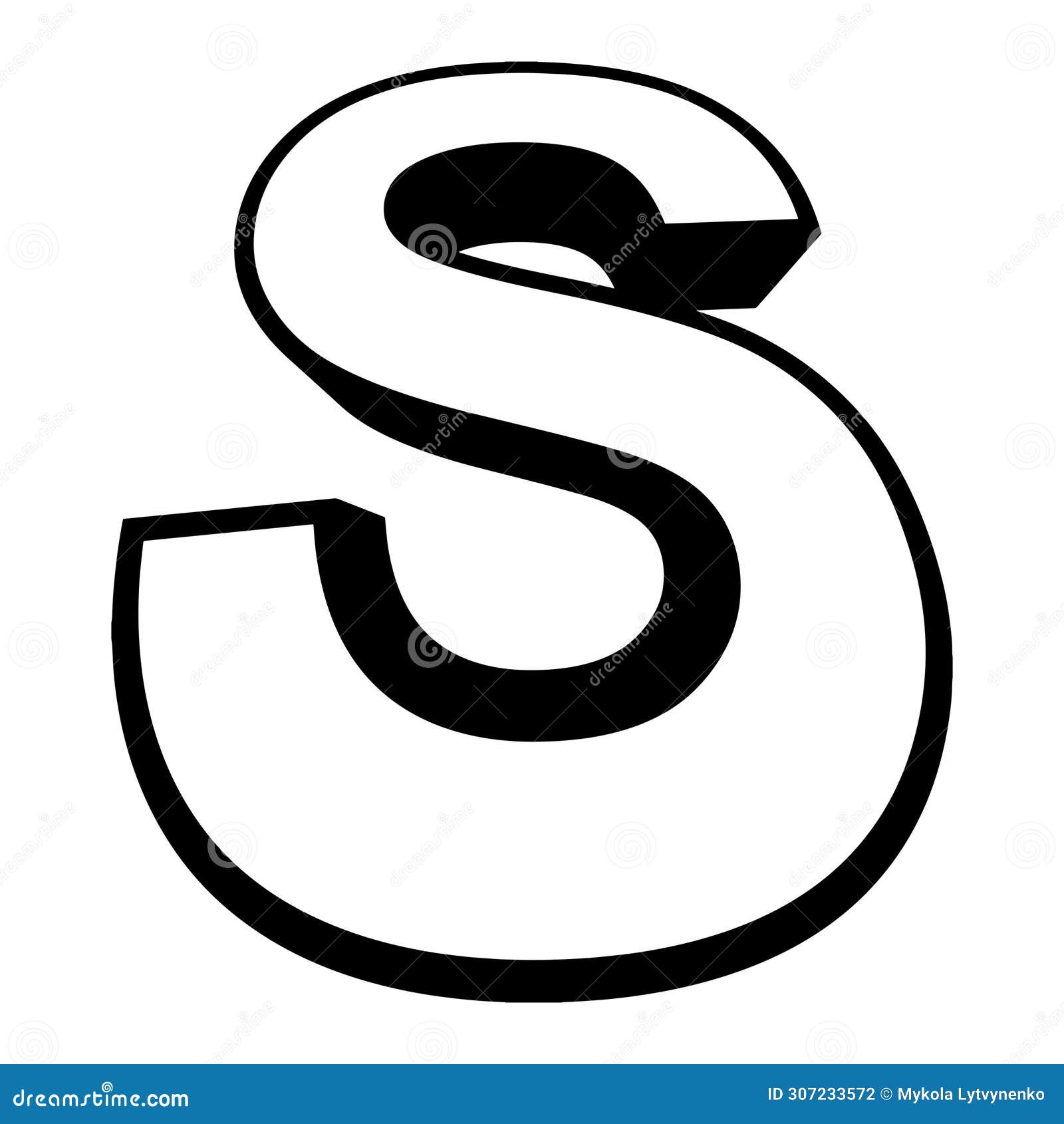 Logo Letter S, Tall Slender Font Letter S Perspective Height Stock ...