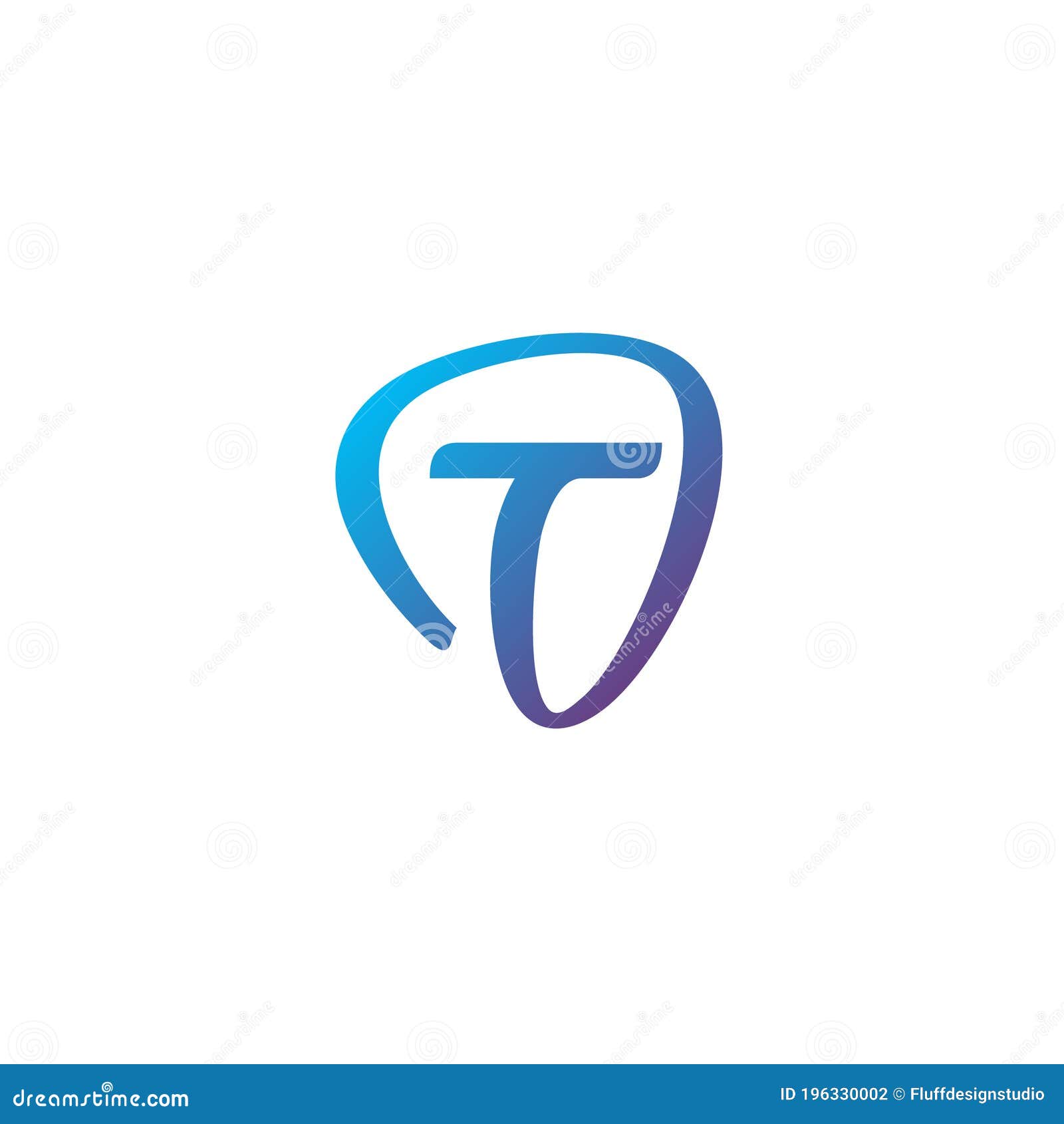 Logo of a Letter T Inside a Curved Triangle Stock Vector - Illustration ...