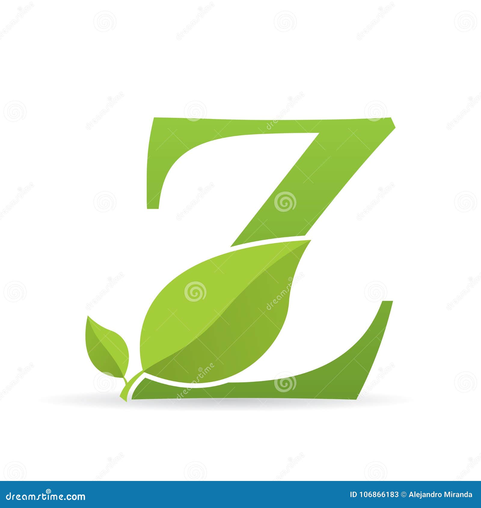 Logo with Letter Z of Green Color Decorated with Green Stock Vector ...
