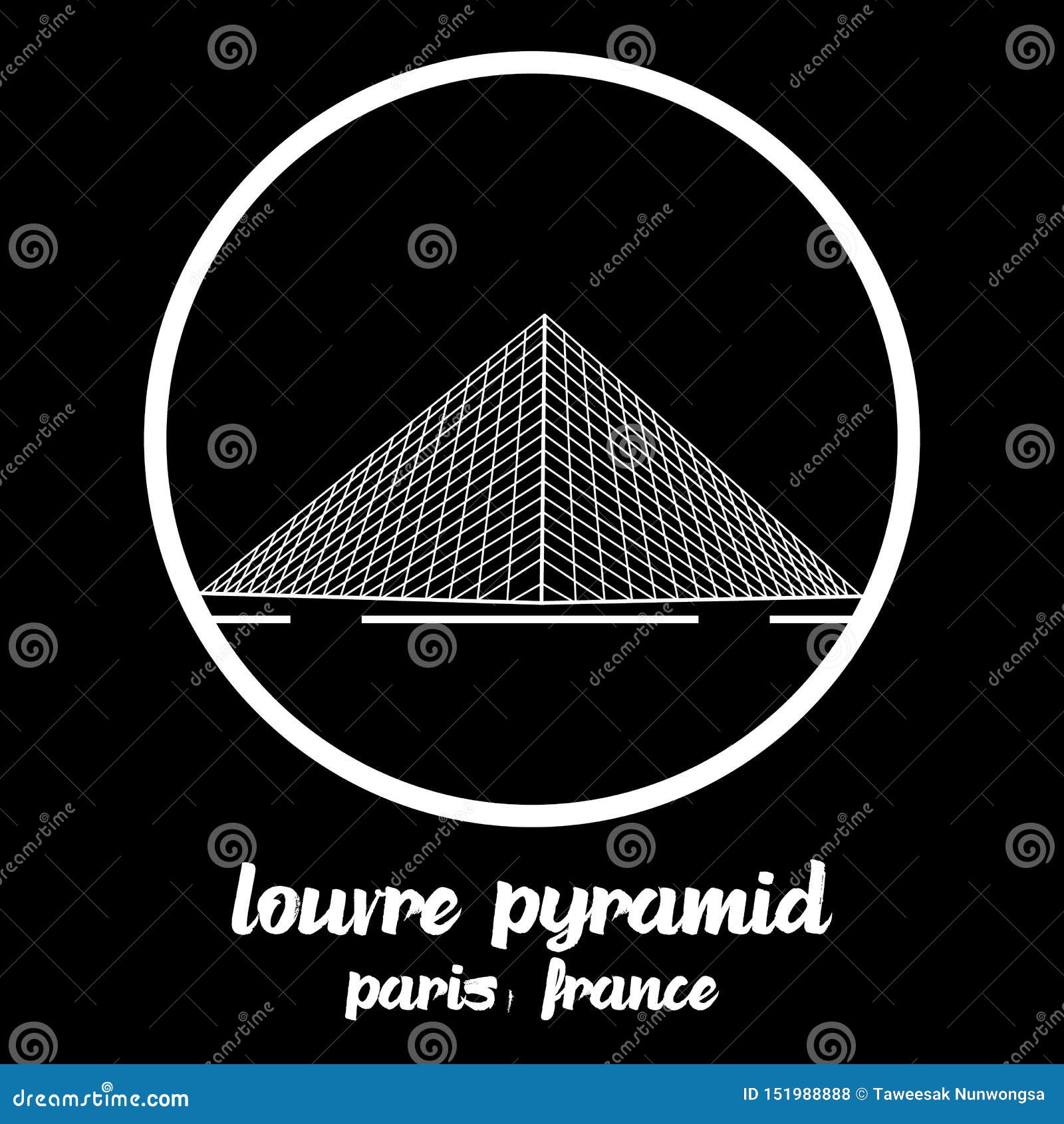 Circle Icon Louvre Pyramid. Vector Illustration Editorial Stock Photo ...