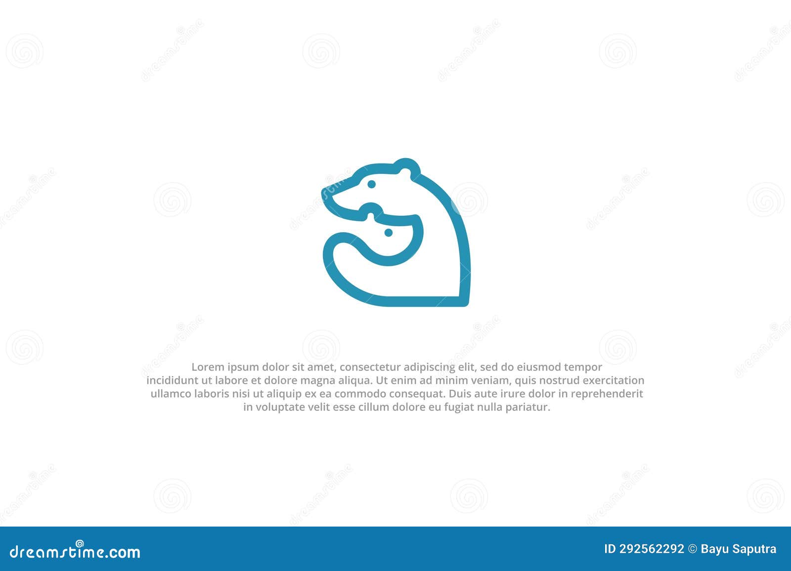 Logo Line Polar Bear Mom Hug Baby Stock Illustration - Illustration of ...