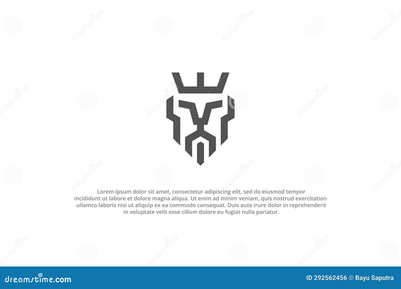 Logo Lion Head King Crown Monogram Stock Illustration - Illustration of ...
