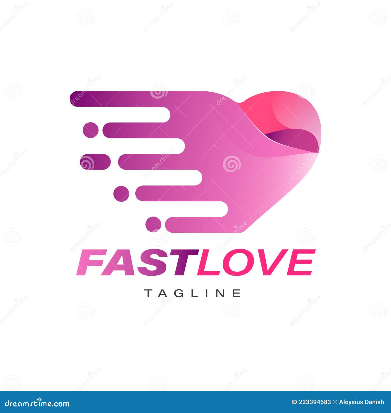 Fast Love Logo Design Template Stock Vector - Illustration of flash ...