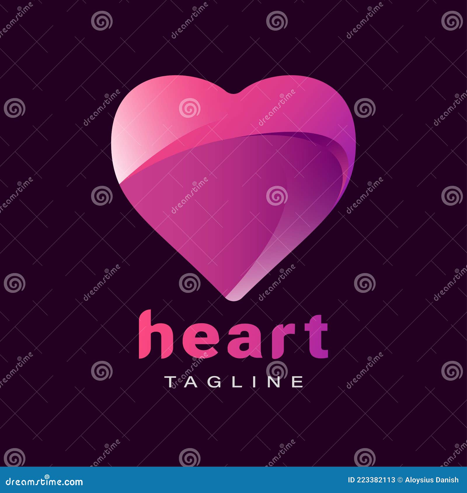 Modern Pink Heart Logo Design Stock Vector - Illustration of element ...