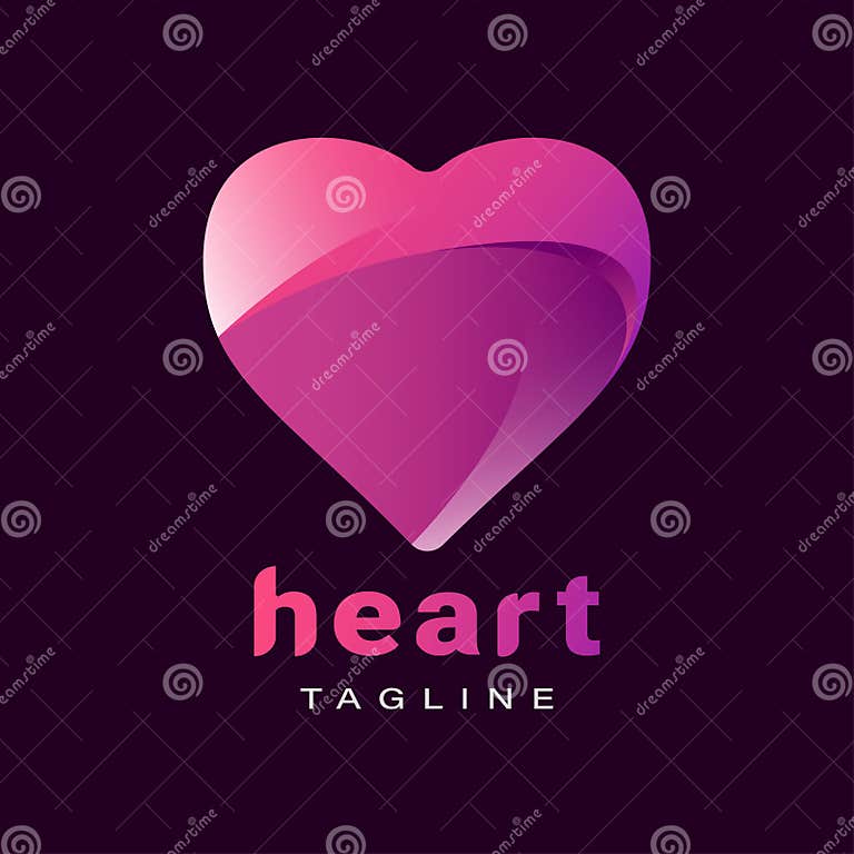 Modern Pink Heart Logo Design Stock Vector - Illustration of element ...
