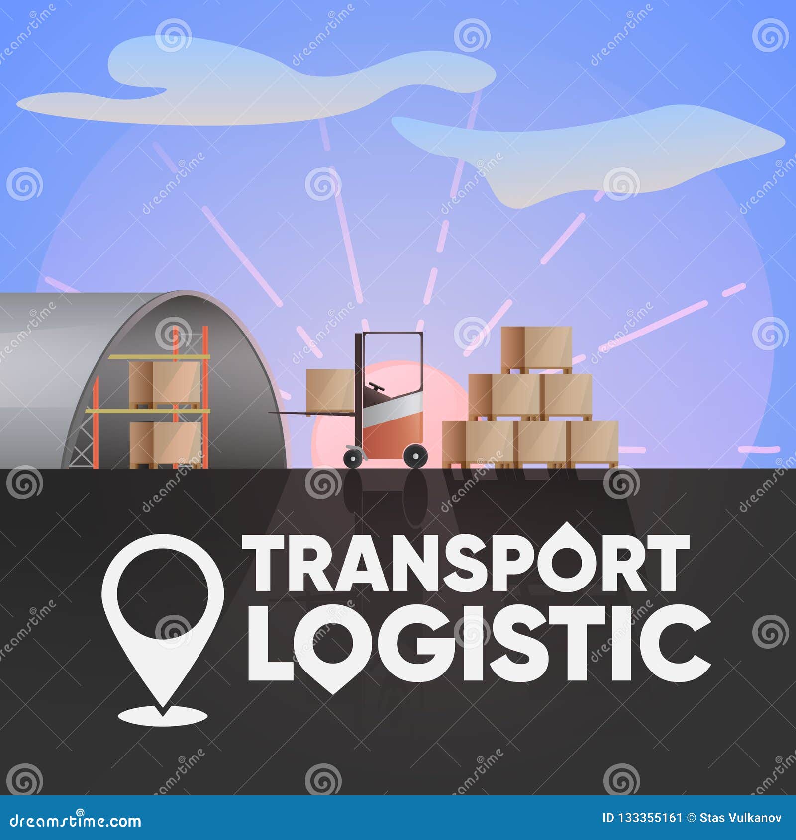 Logo of the Logistics Company. Destination. Pallet Loading, Electric ...