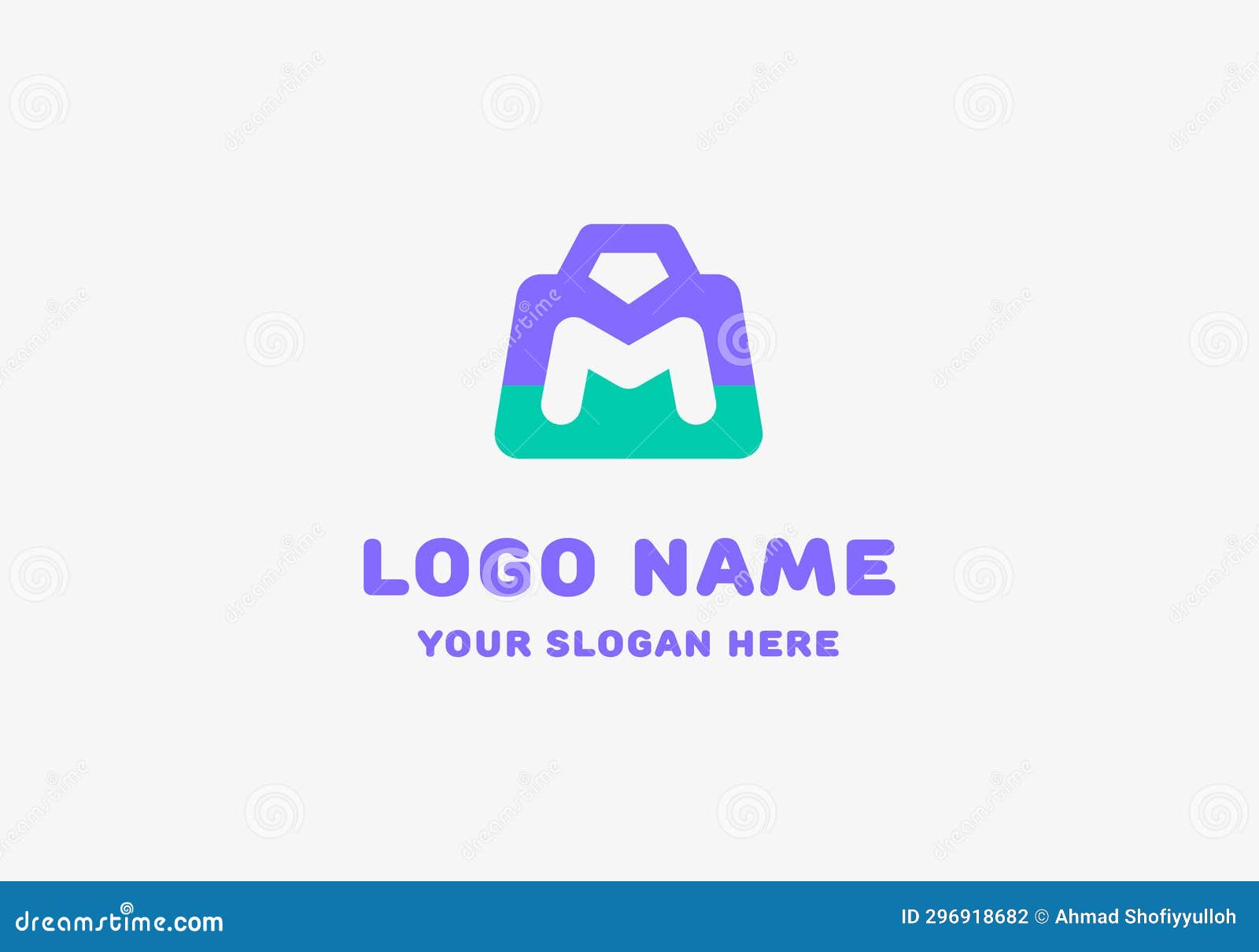 Logo M and Bag, Modern Colorful and Minimalist Stock Illustration ...