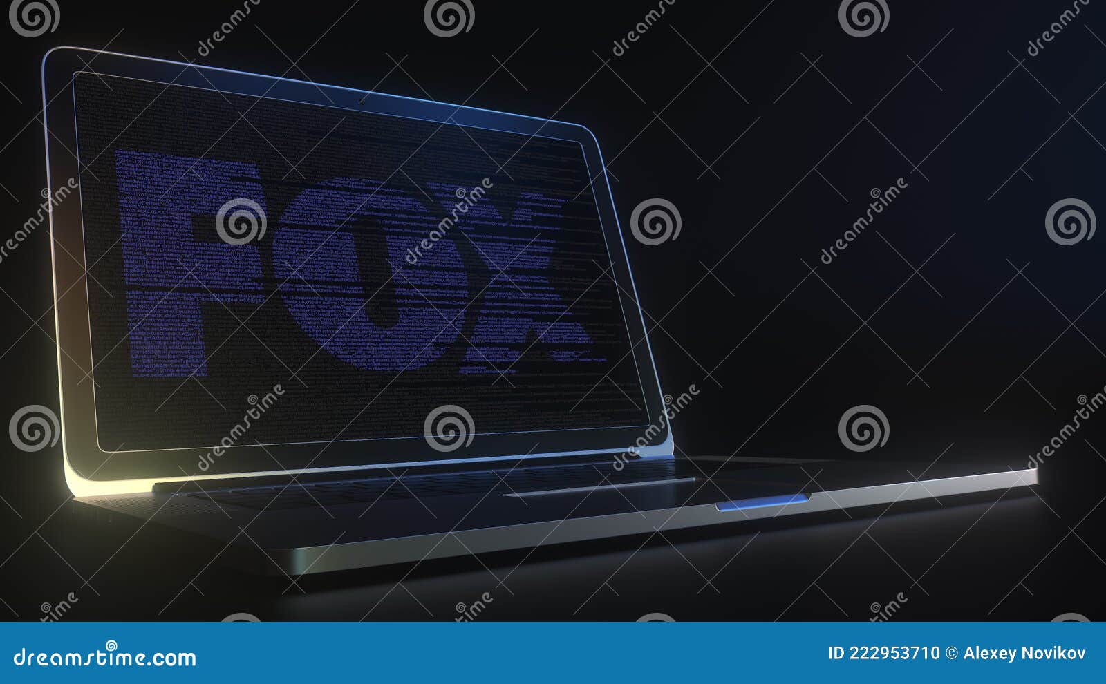 FOX Logo Made with Computer Code on the Laptop Screen. Editorial ...