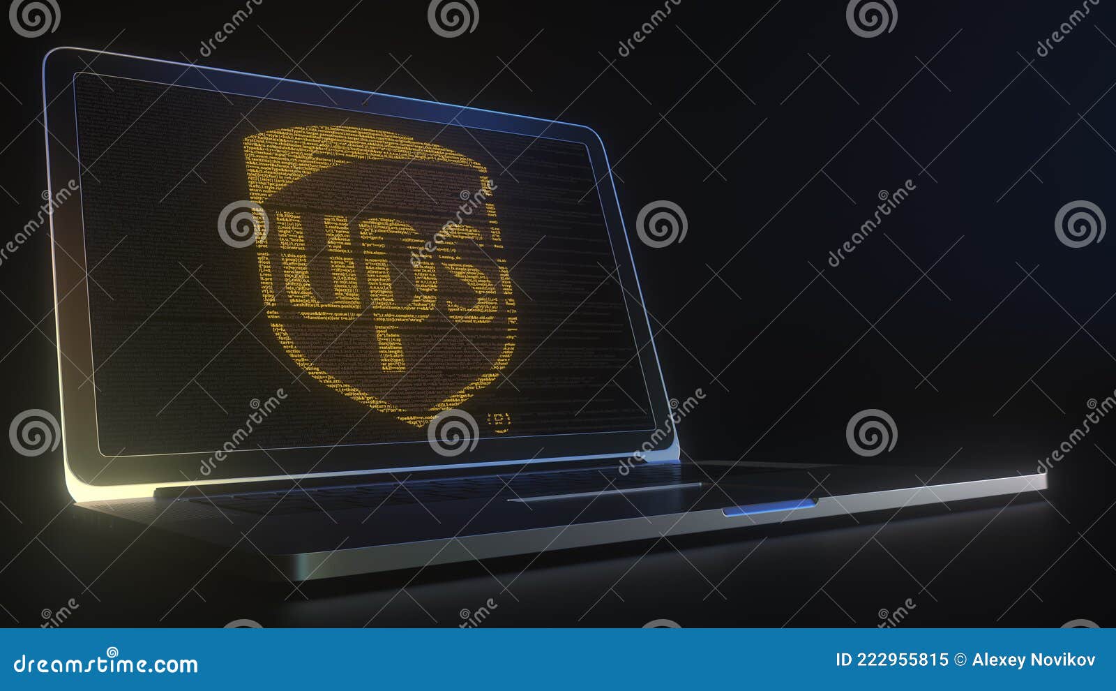UPS Logo Made with Computer Code on the Laptop Screen. Editorial ...