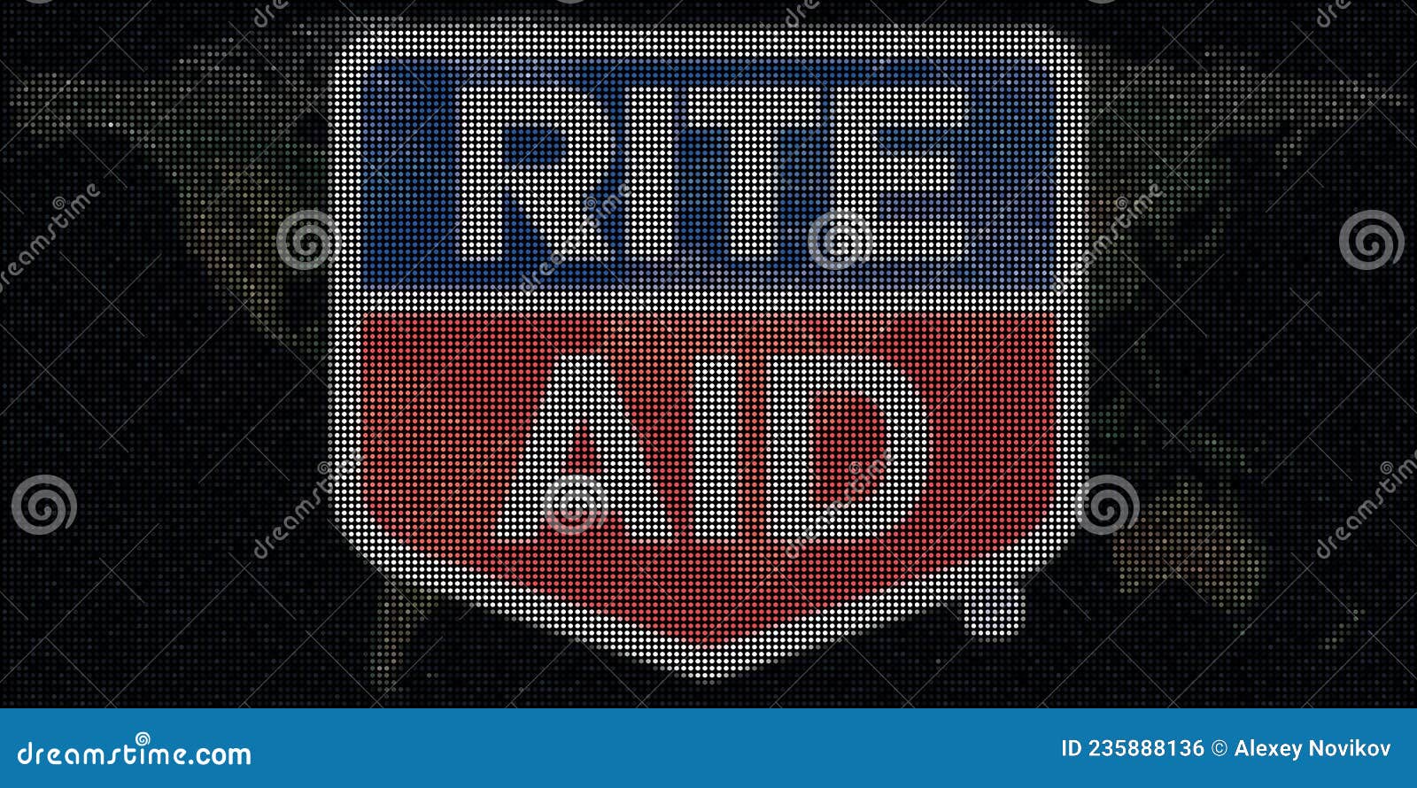 Logo of RITE AID Made with Dots and the World Map. Editorial Conceptual ...