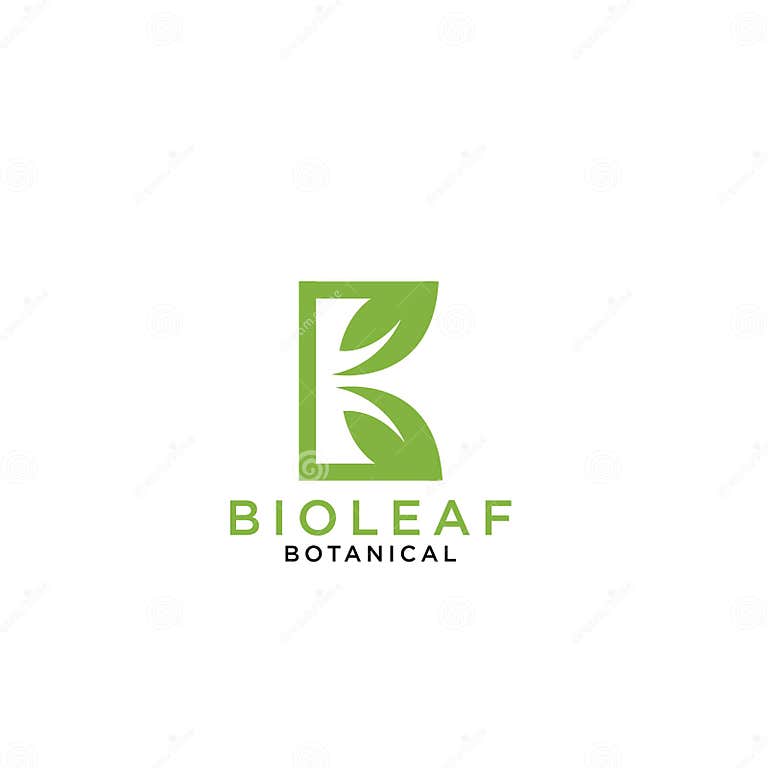 B Letter Plant Leaf Logo Design Stock Vector - Illustration of company ...