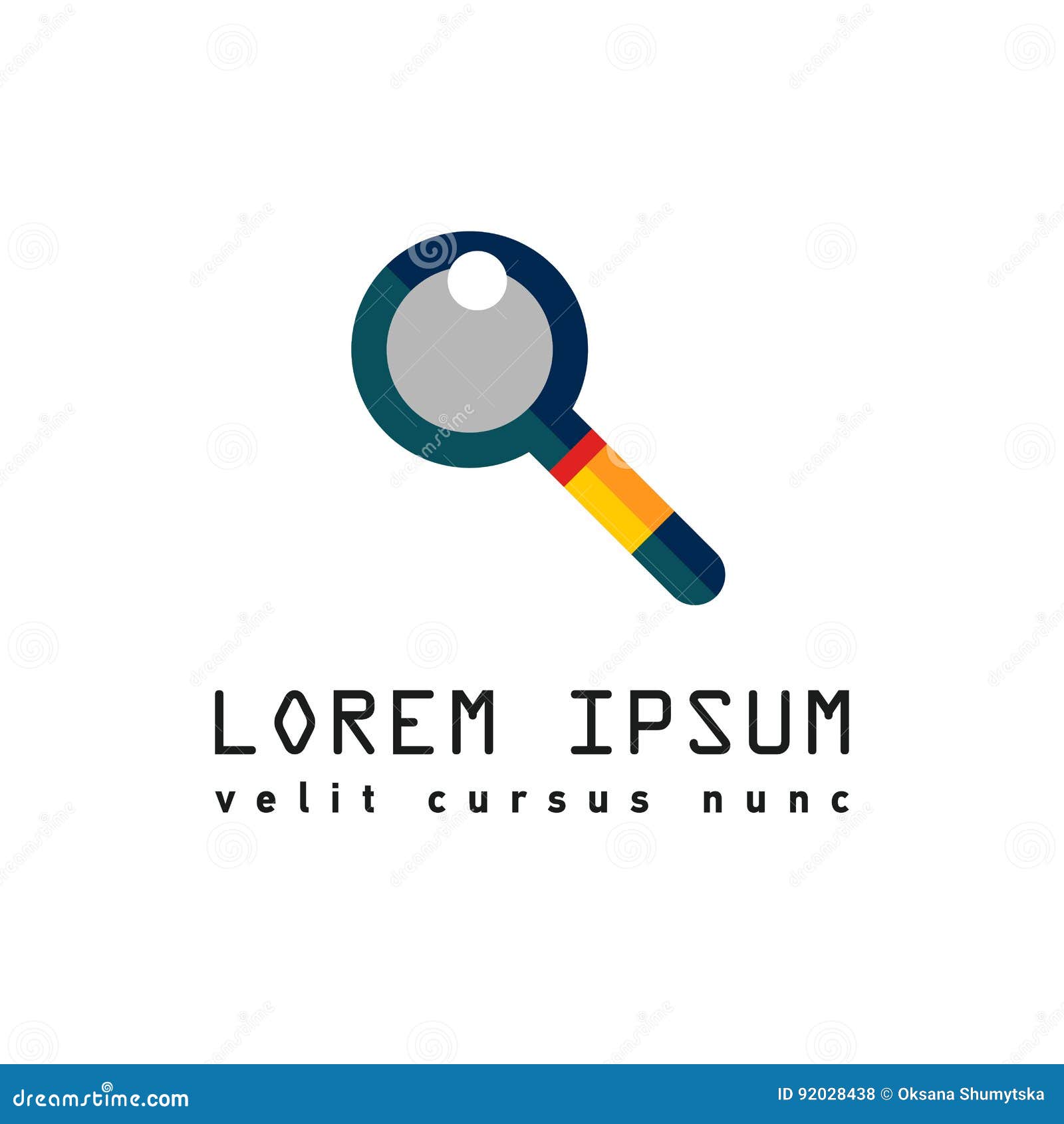 Logo with Magnifier for Search Stock Vector - Illustration of magnifier ...